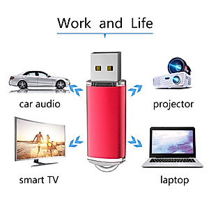 Flash drive, wellsenn USB Flash Drive 32 GB X 5 Bulk Memory Stick Jump Drive External Drives USB Stick USB Storage Portable Thumb Drive Pen Drive Pack 5 Mixed Coler (Red, Blue, Green, Purple and Orang