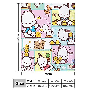 Ladycute P0ch-acc0 Flannel Throw Blanket Cozy Plush Prevent Pilling Warm for Bed Living Room Couch Sofa Chair Travel 40x50