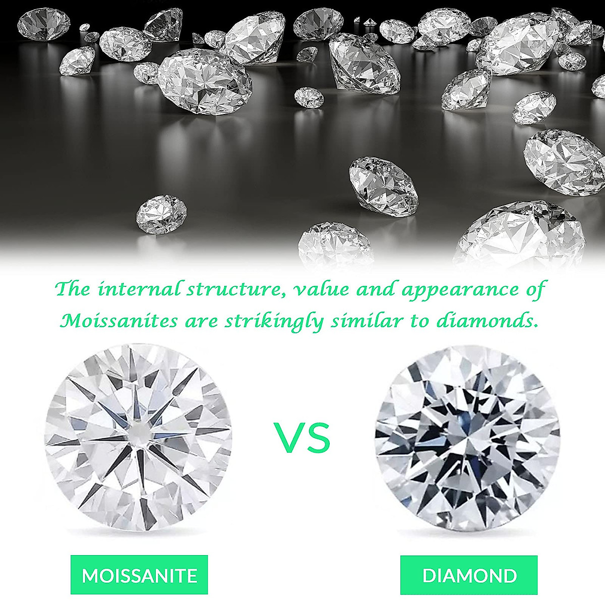 WSX Gold 1ct Moissanite Bridal Rings Sets for Women Her Bright Halo Wedding ring Simulated Diamond Engagement Ring Trio Set