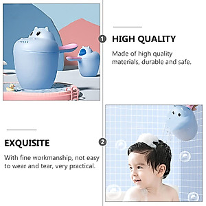 Katutude Baby Bath Rinse Cup - Shampoo Rinser Wash Cup Hair Washing Jug Water Scoop Bathroom Accessories for Newborn Baby Toddlers Shower, 7cm x 14cm / Blue