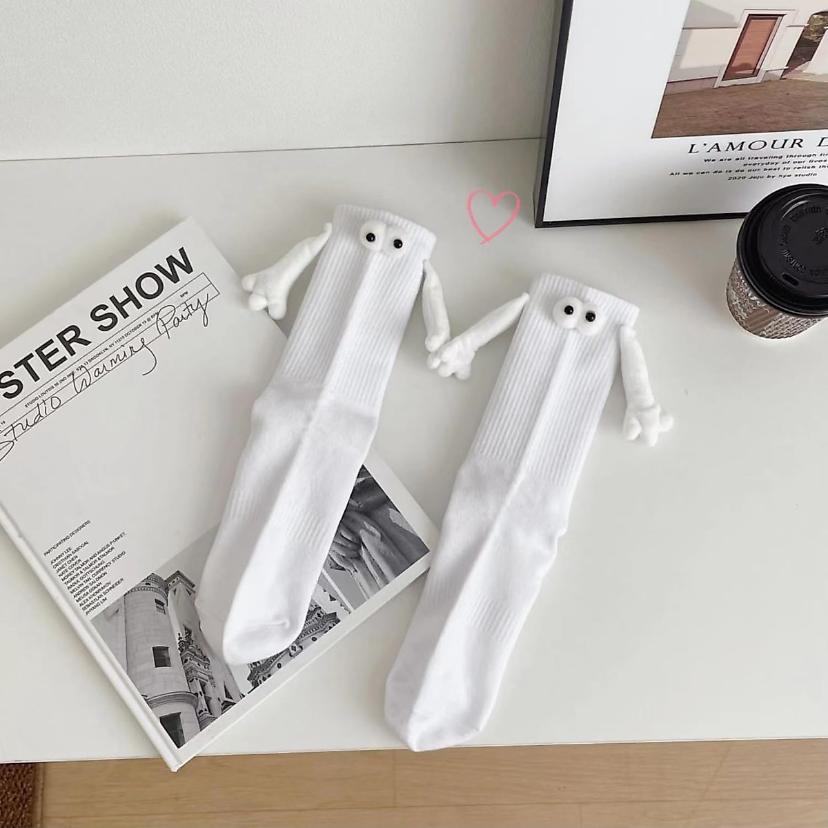 SLOUFIOL Holding Hands Cute Socks Magnetic Connection Doll Funny Christmas Birthday Gifts Idea