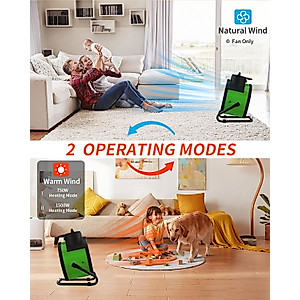 Buyplus Outdoor Heater, 1500W Portable Garage Heater with 90°Adjustable Angle, Overheat Protection & 2S Fast Heating, Electric Space Heater for Patio, Garage, Greenhouse, Indoor Outdoor Use Green