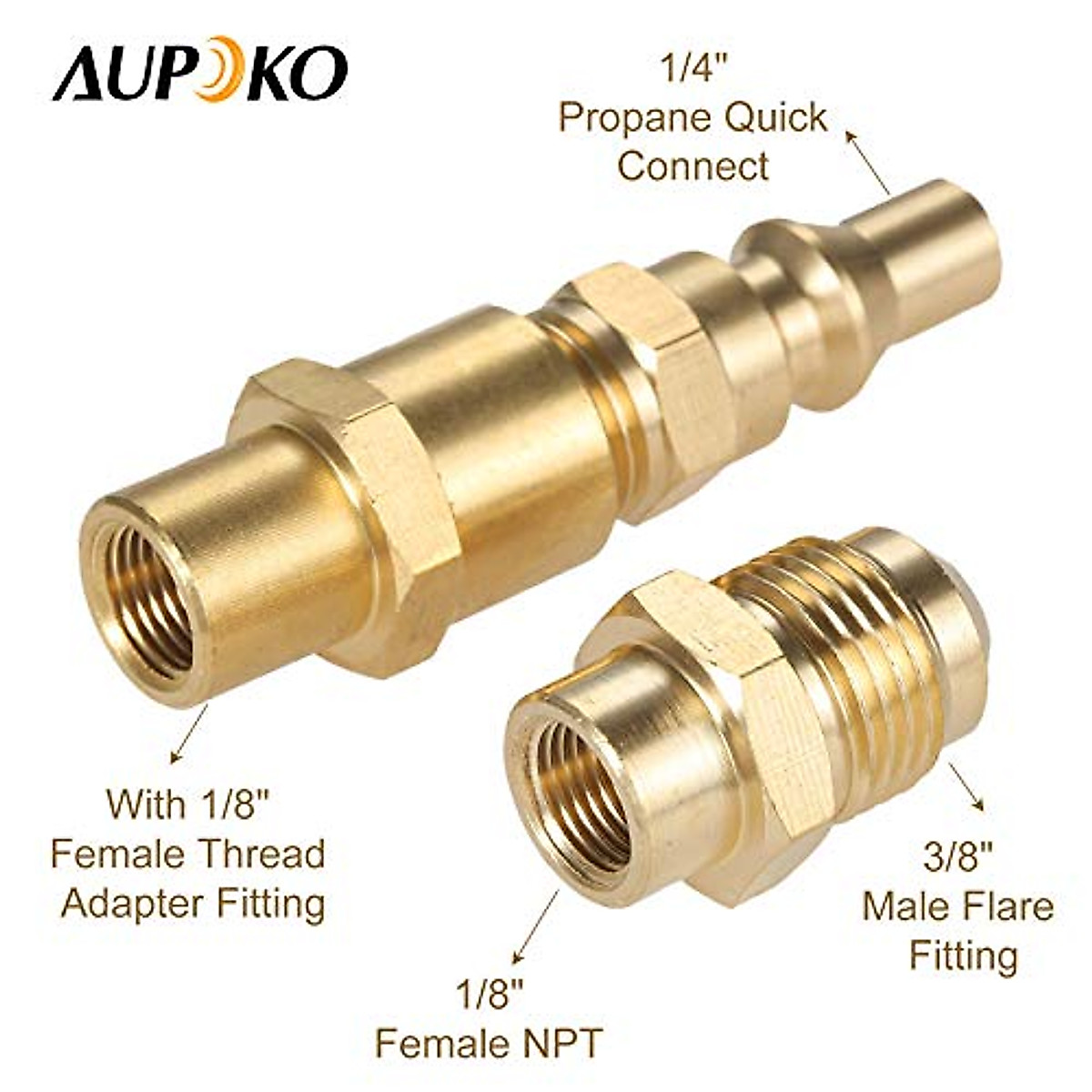Aupoko 1/4 inch RV Quick Connect Adapter Conversion Fitting, Propane Quick Disconnect Conversion Kit Replacement for Weber Q 100, 1000, 200, 2000, 1200, 2200 Portable Gas Grill