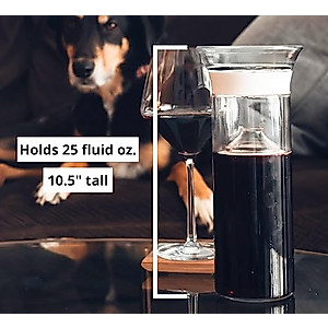 Savino | Glass Wine Saving Carafe | Clear | 750ml | For Non-Sparking Wines | Luxury Glass Wine Preserver | Dishwasher Safe & Shatterproof | Fresh Up to 7 Days | Wine Saver | Wedding Gift