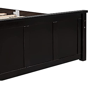 Twin Bed Frame with Drawers , Kids Twin Bed Frame, Wood Twin Platform Bed with Headboard , Twin Storage Bed ,No Box Spring Needed ,Espresso