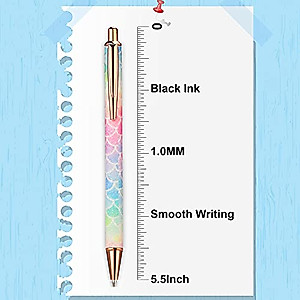 30 Pieces Glitter Metal Retractable Pen Rose Gold Ballpoint Pens Glitter Colorful Ballpoint Pens Click Ball Office Pens Medium Point 1.0 mm Click Pen Black Ink Ballpoint Pen for School Office Supply