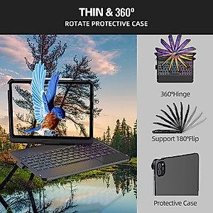 CC Store Touchpad Keyboard Case for iPad Pro 11 4th/3rd/2nd/1st Gen, iPad Air 5th/4th Generation 10.9'', 360° Rotatable & Pencil Holder, Case with Trackpad Keyboard for iPad Pro 11,iPad Air (Black)