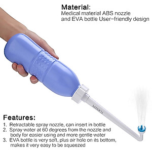TURMZPY Portable Bidet 600ml Travel Bidet Plastic EVA Bottle Personal Hygiene Bidets Cleaning Device