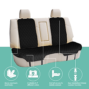 FH Group Car Seat Cushion Neosupreme Automotive Seat Cushions - Universal Fit, Rear Car Seat Cushion, Car Seat Cushions With Non-slip Silicone Backing for SUV, Sedan, Van Rear Set Black