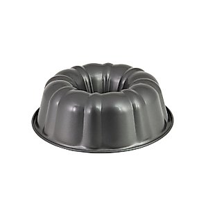 Chicago Metallic Nonstick Fluted Cake Pan, Perfect for Bundt cakes, monkey breads, casseroles, lasagnas, and more! 10-Inch, Gray