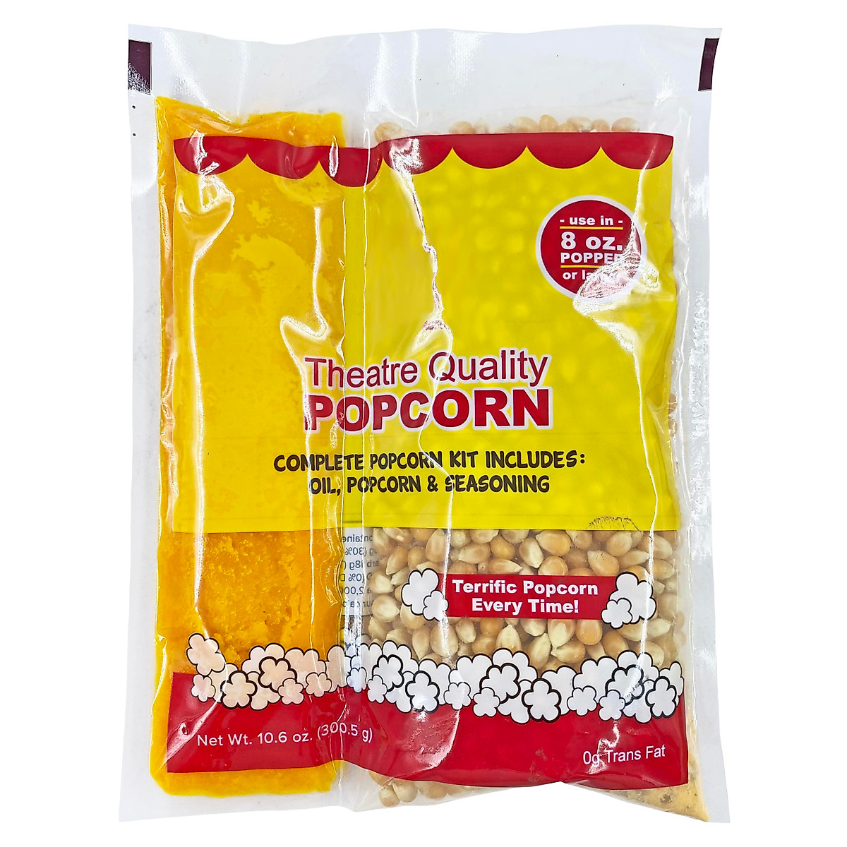 Home Theater All in One Popcorn Kit - Portion Packets with Kernels, Oil and Flavored Salt - Pack of 4
