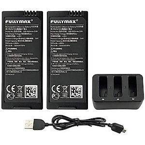 Accessories 2PCS 3.8V 1100mAh Lithium Battery with 3-in-1 Charger for DJI Tello Remote Control Drone