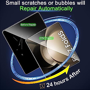 IMBZBK 9 in 1 for Samsung Galaxy Z Fold 5 Screen Protector [3 Pack Inside Flexible Film + 3 Pack Front Tempered Glass] With 3 Pack Camera Lens Protector Accessories With Mounting Frame No bubbles