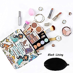 LEVLO Jasmine Princess Cosmetic Make Up Bag Jasmine Fans Gift You Are Braver Stronger Smarter Than You Think Jasmine Zipper Pouch Bag Jasmine Merch(Always Jasmine)