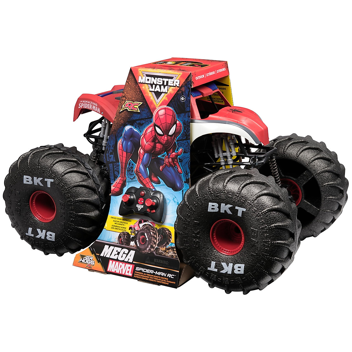 Monster Jam Marvel Mega Spider-Man RC Monster Truck, All-Terrain, Over 2 Feet Long, 1:6 Scale, Super Hero Kids Toys for Boys and Girls Ages 4 and Up