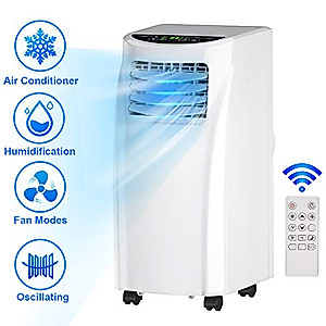 Toolsempire 8000BTU Portable Air Conditioner Cools Up to 230 Sq,Freestanding AC Cooling Unit Compact Room Cooler with Dehumidifier&Fan,Remote Control,Included Window Mount Kit