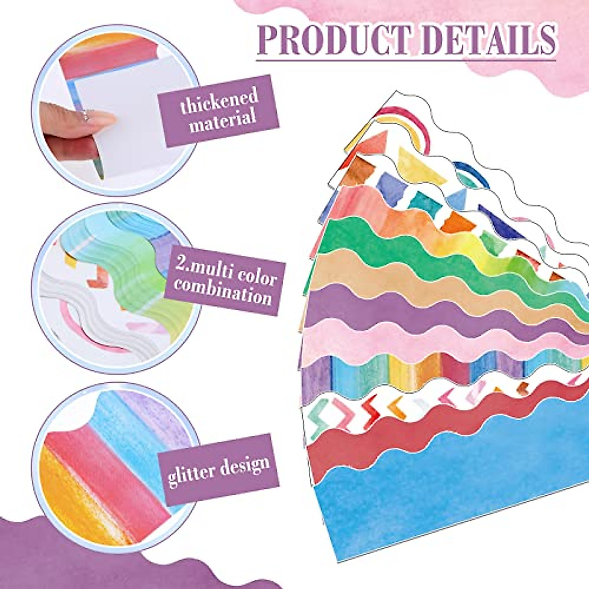 240 Pcs Rainbow Bulletin Board Borders for Classrooms