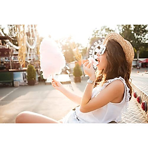 Perfectware 2 Pack Cotton Candy Floss Sugar with 100 Count Paper Cotton Candy Cones. Pink Vanilla and Blue Raspberry& Great Northern Popcorn Premium 8 Ounce Popcorn Portion Packs, 8 Ounce