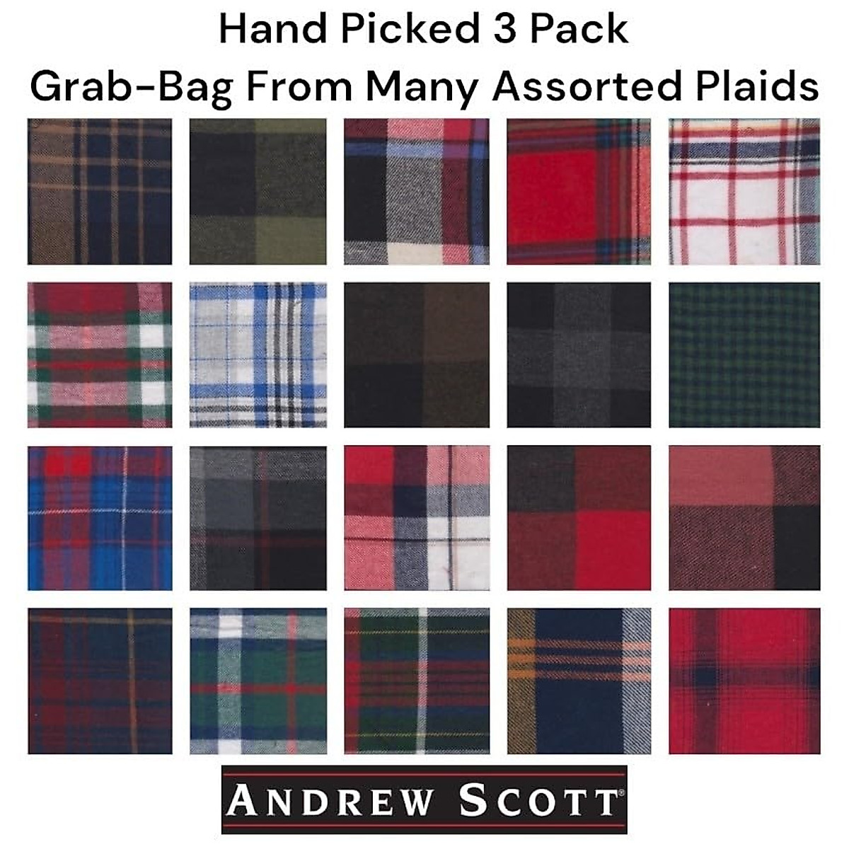 Andrew Scott Men's Cotton Flannel Shirts | Long Sleeve Button Down Casual Shirts | Multi Packs, Multi Plaids