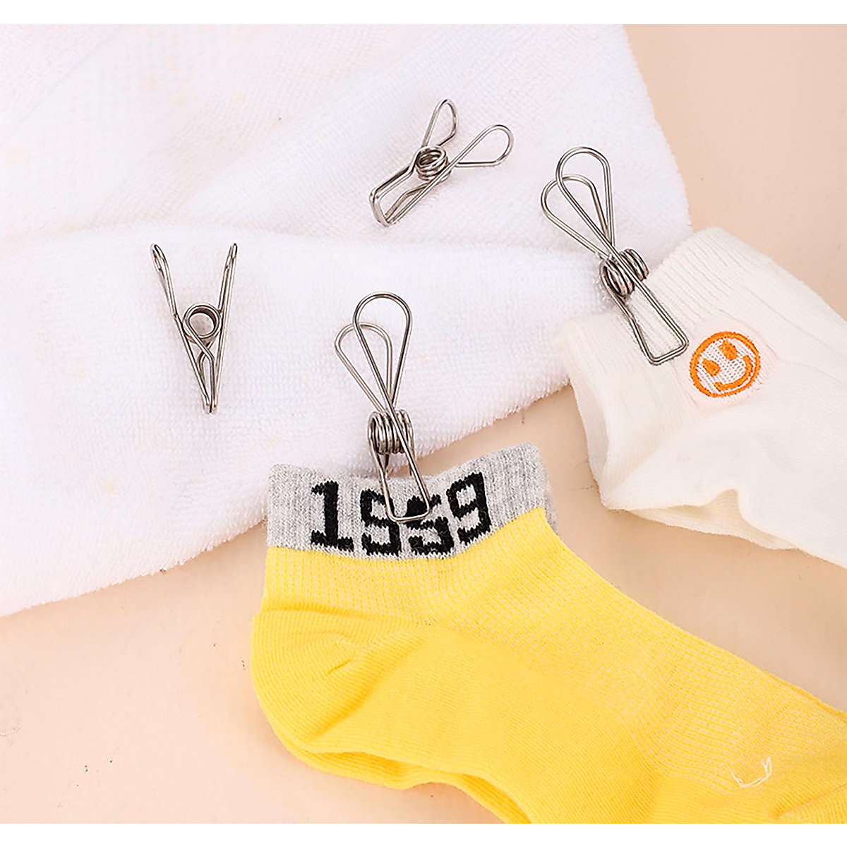 Small Chip Clips, 40 Pcs 1.7 Inch Stainless Steel High Elasticity Good Persistence for Clothespins, Paper Clips, Food Bag Clips, Clothes Pins (40)