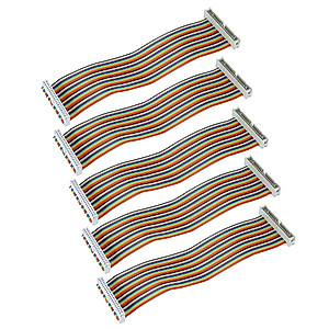 S erounder 5Pcs GPIO Ribbon Cable for Raspberry Pi Male to Female 40pin Breadboard Jumper Wire Computer Accessories 20cm(Male to Female)