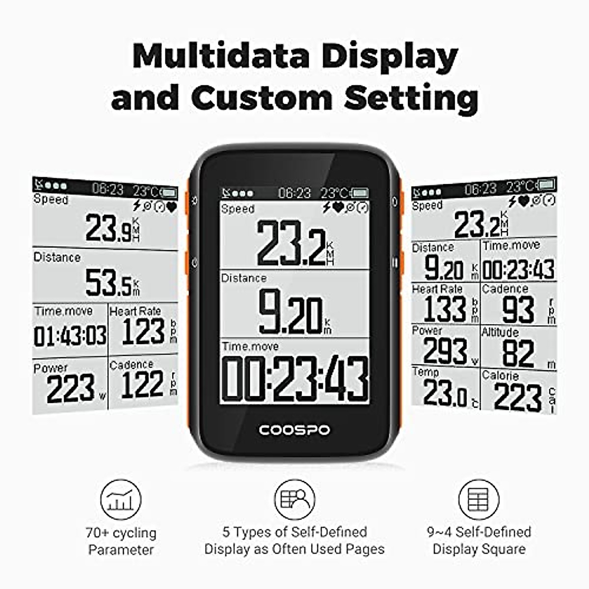 COOSPO Bike Computer Wireless GPS,Bike Speedometer with Auto Backlight, Bluetooth5.0 ANT Cycling GPS Computer,Bicycle Computer Wireless BC200 Bundle with CooSpo Cadence Speed Sensor …