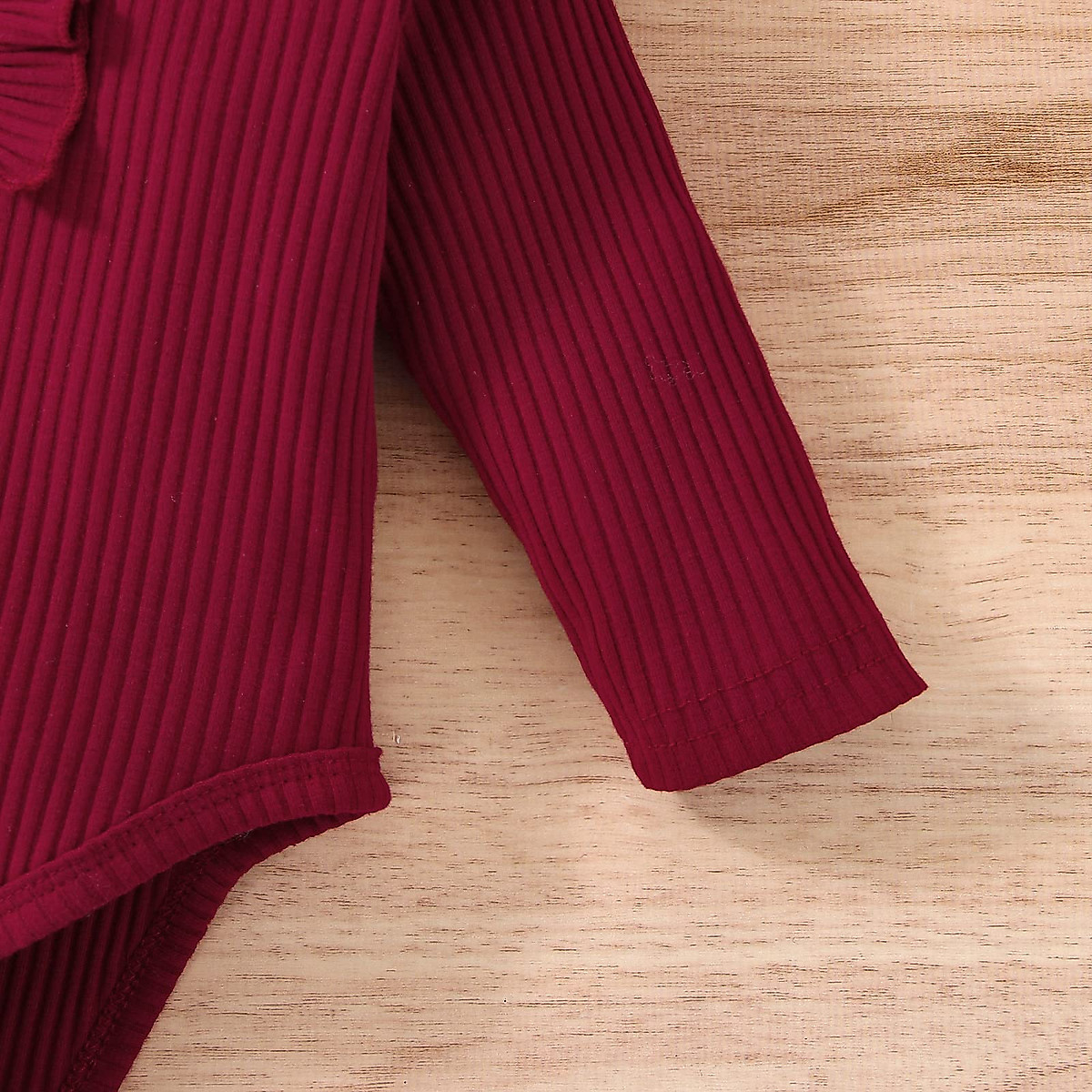 Infant Toddler Baby Girl Fall Winter Outfits Long Sleeve Romper Knitted Bodysuit with Plaid Skirt 2Pcs Christmas Outfits (Wine Red, 9-12 Months)