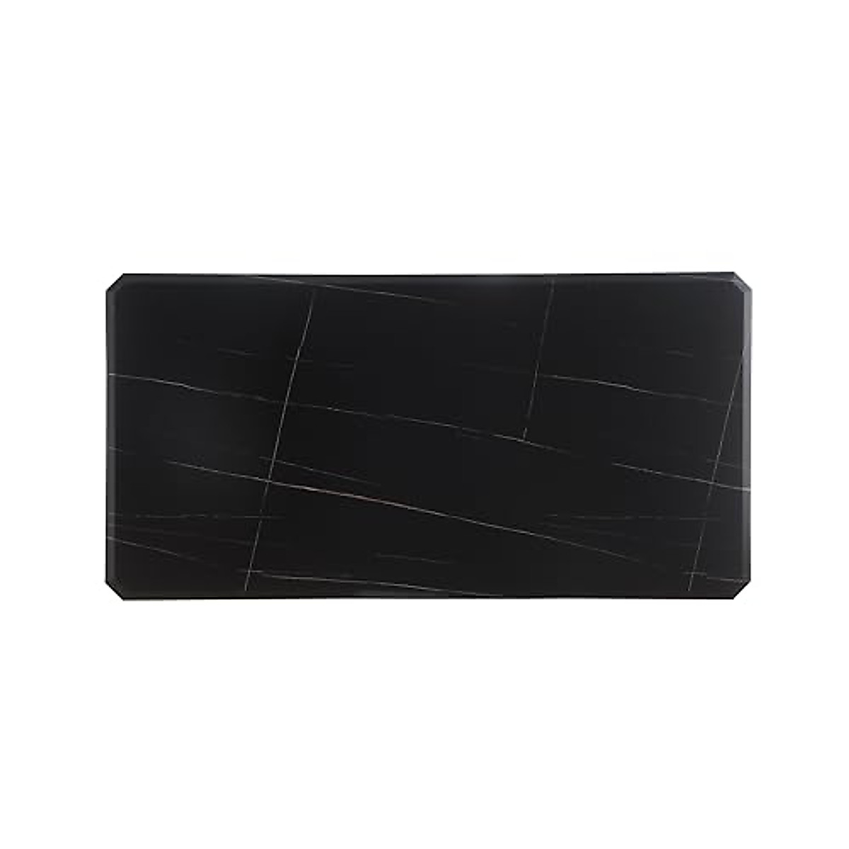 Maotifeys Modern Marble Dining Table,71" Rectangle Black Faux Marble Top Dining Table with Brushed Metal Pedestal Base,Kitchen Table for 6-8 Person Dinner Table for Dining Room,Living Room,Home Office