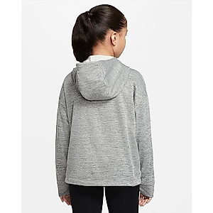 Nike Therma-FIT Big Kids' (Girls') Pullover Hoodie Black Heather (as1, alpha, s, regular, Standard, Black Heather, Small)