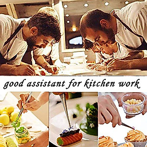 Gutsdoor Kitchen Tweezers Stainless Steel food Tongs for Cooking Tongs with Precision Serrated Tips Medical tweezers(12 Inch Straight)