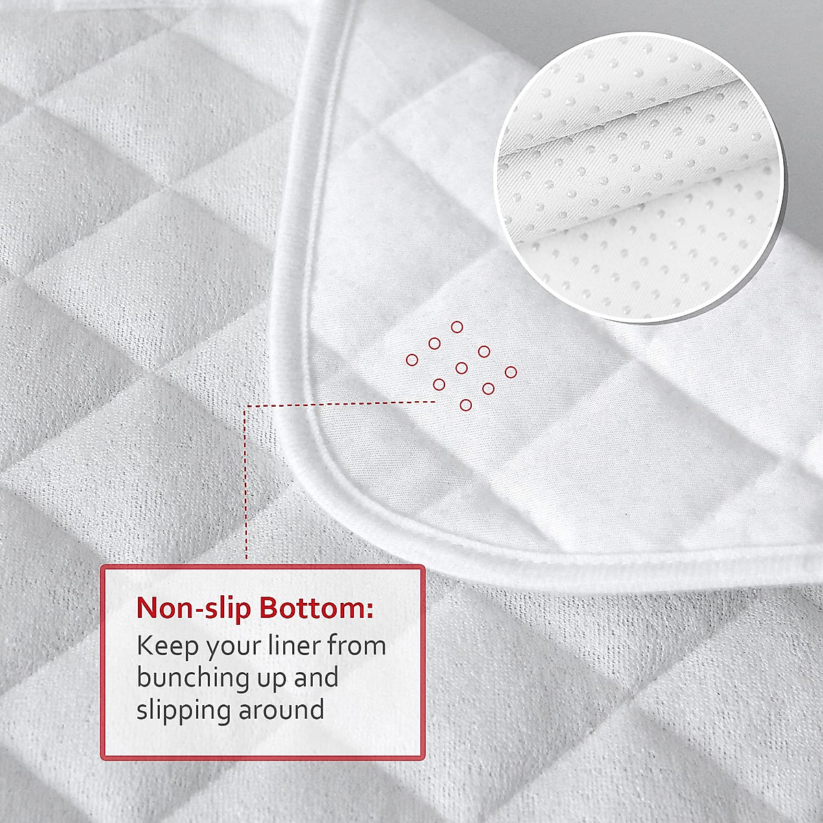 Diaper Changing Pad Liner Non-Slip, Waterproof Terry Mat Changing Pad Cover Liner, Quilted Absorbent Bassinet Liners Washable, 3 Pack 13"x 26" Reusable Portable Changing Table Pad White