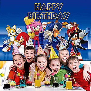 60x40 Inches Birthday Backdrop for Party, Soni Birthday Decoration with Good Wrinkle Resistance, Birthday Party Supplies as Background, Happy Birthday Banner 5X3 ft for Kids, Boys, and Girls