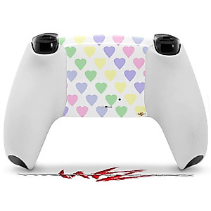 WraptorSkinz Skin Wrap compatible with Sony PS5 DualSense Controller Pastel Hearts on White (CONTROLLER NOT INCLUDED)