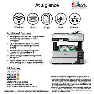 Epson EcoTank Pro ET-5150 Wireless Color All-in-One Supertank Printer with Scanner, Copier, Plus Auto Document Feeder