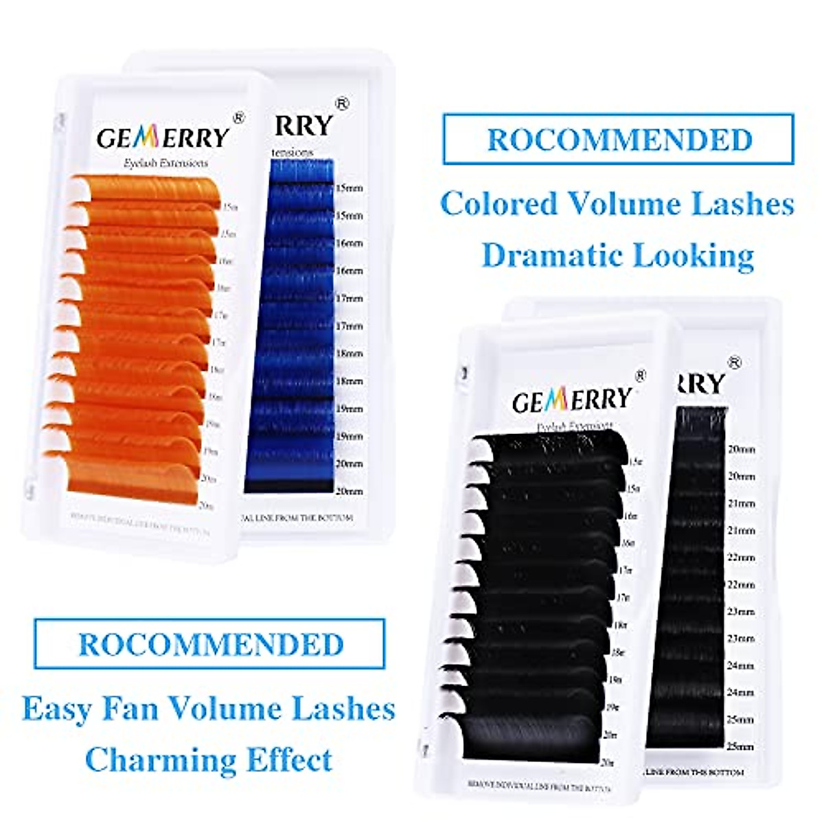 Eyelash Extensions Individual Lashes 0.07 D Curl 15-20mm Mixed Classic Lash Extensions Single Eyelashes Supply by GEMERRY (0.07-D, 15-20mm Mix)