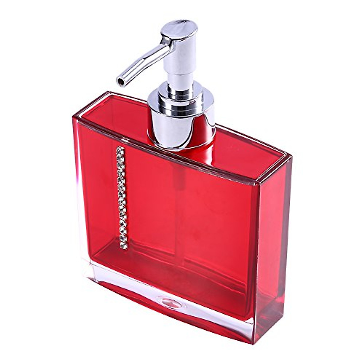 POCREATION Bathroom Designer 5-Piece Bath Accessory Set,AcrylicGift Set Toothbrush Holder Toothbrush Cup Soap Dispenser Soap Dish Toilet Brush Holder Trash Can Tumbler Straw Set Bathroom,Red