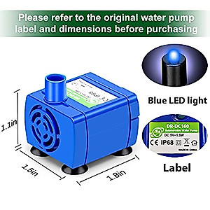 Cat Water Fountain Pump, Pet Water Fountain Pump Replacement Pump DR-DC160 Motor,Pet Drinking Fountain and Cat Water Dispenser Replacement Pump (Blue)