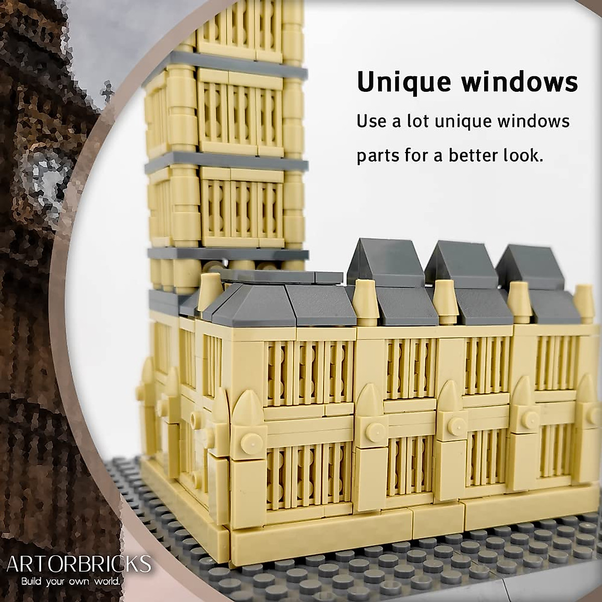 ArtorBricks Architectural Elizabeth Tower Big Ben Building Set Model Kit and Gift for Adults (891 pieces)