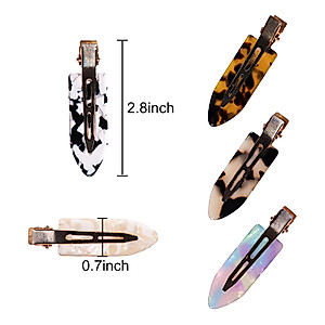 Magicsky 10PCS No Bend Hair Clips for Styling, Acrylic No Crease Curl Small Pin, Bang Barrette Tool for Makeup-Hairstyle Accessories for Women Girls, Leopard White Black