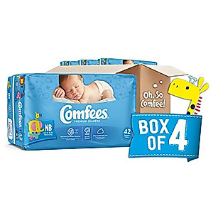 Comfees Baby Diapers for Newborns, 42 Count, Size N