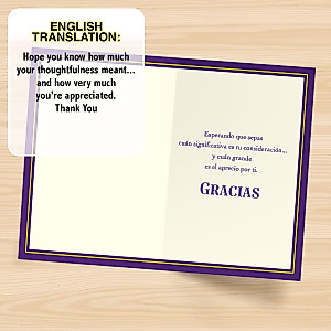 Designer Greetings Pensamientos Especiales, Spanish Thank You Cards, “GRACIAS” Purple Pattern (6 Cards and Envelopes) – Perfect for Any Occasion