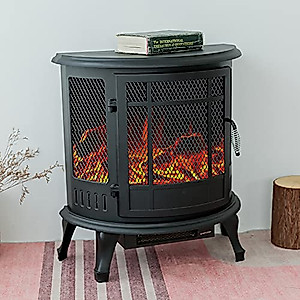 C-Hopetree 25 inch tall Portable Electric Wood Stove Fireplace with Flame Effect, Freestanding Indoor Space Heater with Remote