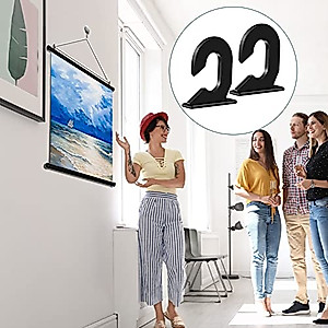 100 Pieces Scroll Hooks Home Decor Wall Poster Scroll Wall Hooks Hanging Hook for Exhibition Decor Office Decor Gallery Decor 1.7 cm/ Per Piece, Black
