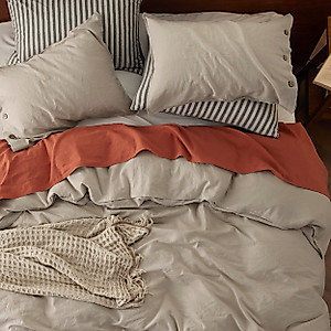 Bedsure Linen Duvet Cover King - Linen Cotton Blend Duvet Cover Set, Linen Color, 3 Pieces, 1 Duvet Cover 104 x 90 Inches and 2 Pillowcases, Comforter Sold Separately