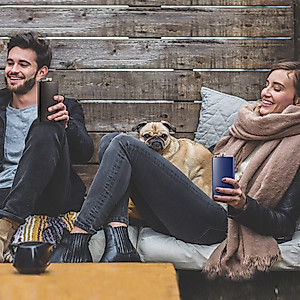 GENNISSY 12oz Whiskey Flasks for Liquor for Men, 304 18/11 Stainless Steel Leakproof with Funnel, with Never-Lose Metal Cap, Hip Flask Gift Sets for Groomsmen, Camping Pocket Metal Flask