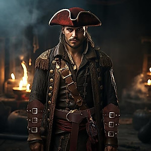 SMARCH Medieval Viking Leather Arm Guards for Men Renaissance Renaissance Viking Pirates Cosplay Costume Accessories for Halloween Parties, LARP and Ren Faire Cosplay (Brown)