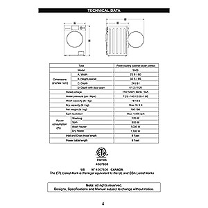 Equator Version 3 Combo Washer Vented/Ventless Dry -Sanitize, Allergen, 1400 RPM
