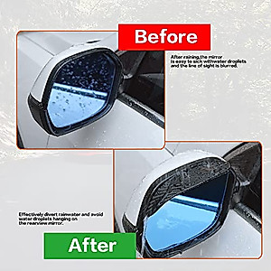 2PCS Car Rear View Mirror Rain Visor Guard,Universal Rain Cover,Waterproof Auto Mirror Rain Visor,Carbon Fiber Car Side Mirror Rain Eyebrow (Black)