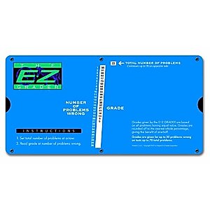 E-Z Grader 7200 Large Print E-Z Grader, Educational Grading Chart, Computes Percentage Scores Up to 70 Questions, 10" x 5", Royal Blue