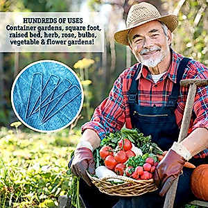 100 6-Inch Garden Landscape Staples Stakes Pins - USA Strong Pro Quality Built to Last. Weed Barrier Fabric, Ground Cover, Soaker Hose, Lawn Drippers, Irrigation Tubing, Wireless Invisible Dog Fence…